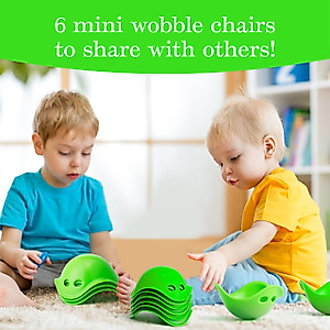 Goji Baby Mini Stackable Toys - 6 Pack Wobble Toys - Educational Sensory Toys for Toddlers - Perfect for Elementary School Students, Classrooms, Playrooms, and Daycares - Ages 1-10 (Green)