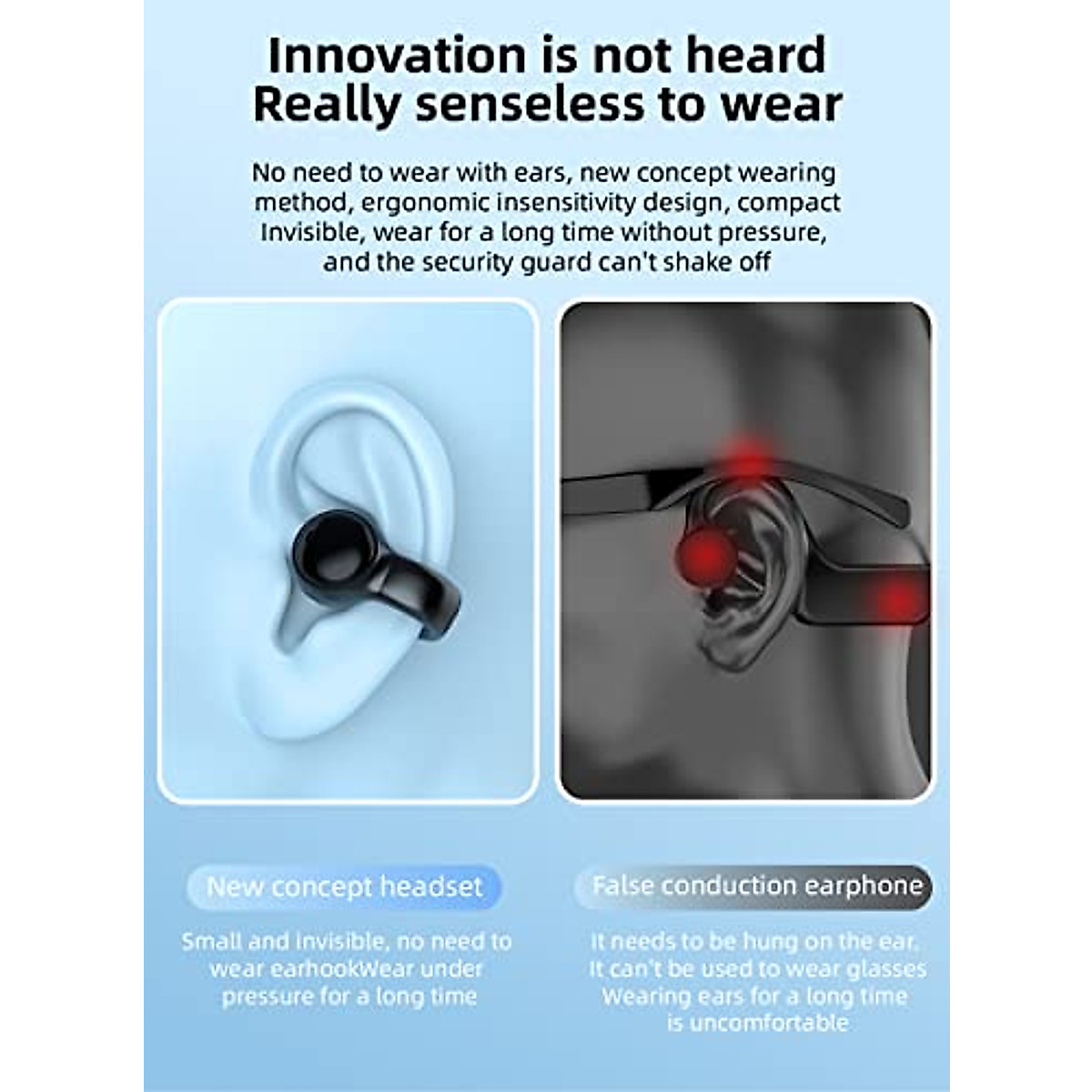 Open Ear Headphones,Sport Earbuds,Sport Headphones,Open Earbuds,Wireless Earbuds Mini for Cycling Driving, Open earplugs, Running Earbuds