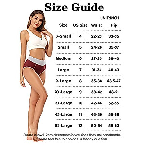 POKARLA Womens Cotton Underwear High Waist Full Coverage Briefs Soft Breathable Postpartum Panties Stretch Underpants Regular & Plus Size