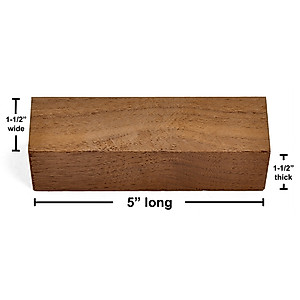 Western Walnut Wood Knife Handle BLOCK (Each Piece is Unique) 5" x 1-1/2" x 1-1/2"