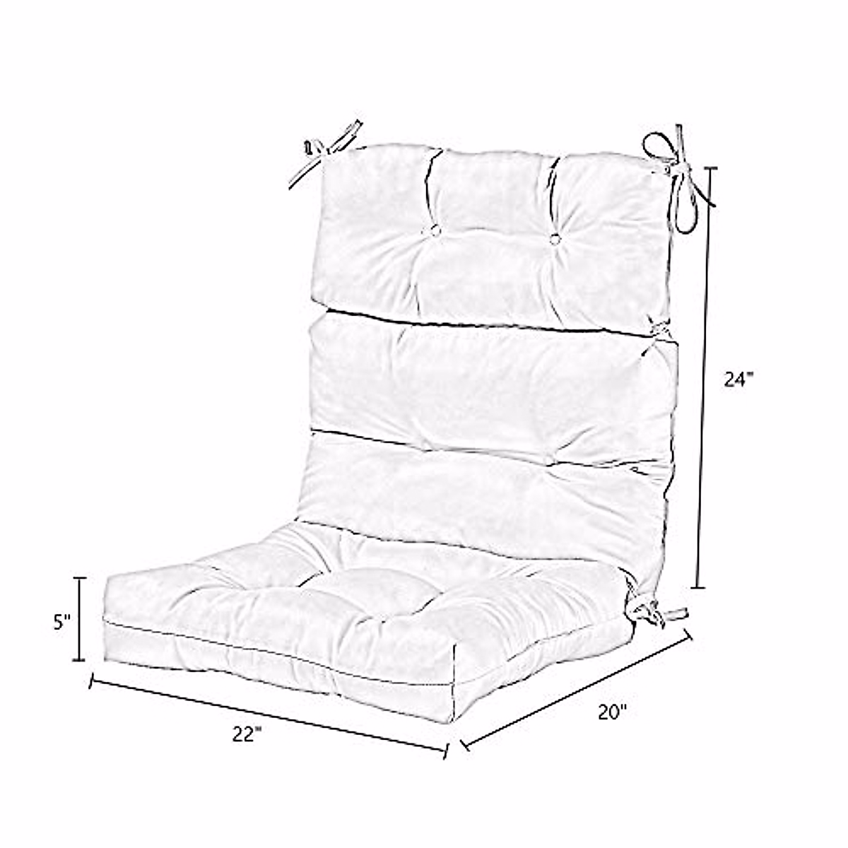 Greendale Home Fashions Outdoor 44 x 22-inch High Back Chair Cushion, Set of 1, Tuscan Stripe