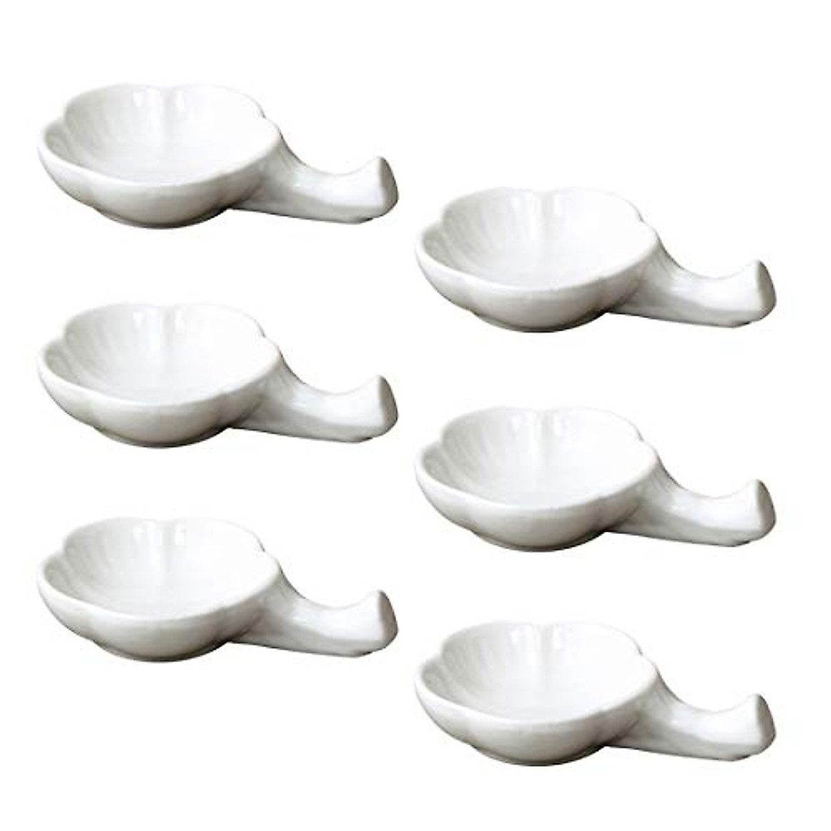 MULHUE 6 PCS Porcelain Plum Blossom Dipping Bowls Sauce Dishes,Round Soy Sauce Dipping Bowls, Dipping Bowls, Porcelain Watercolor Palette