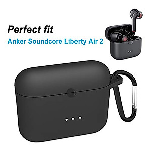 Naomo Silicone Case for Anker Soundcore Liberty Air 2, Soft and Flexible, Scratch/Shock Resistant Silicone Cover for Anker Soundcore Liberty Air 2 Headphones (Black)