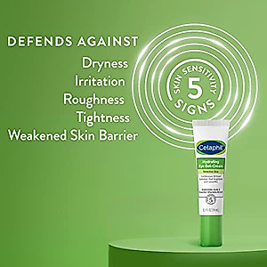 Cetaphil Hydrating Eye Gel-Cream, With Hyaluronic Acid, 0.5 fl oz, Brightens and Smooths Under Eyes, 24 Hour Hydration for All Skin Types, (Packaging May Vary)