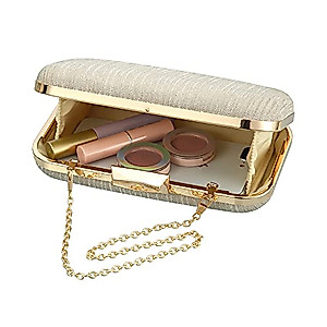 BENCOMOM Gold Clutch Purses For Women Evening,Wedding Party Bridal Prom Gold Clutch Bag Crossbody shoulder Evening Clutch (GOLD A)