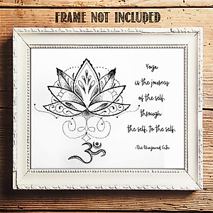 TJ Originals - Yoga is the Journey of the Self Spiritual Quote Decor , Spiritual Quote 11x14 Wall Art , Inspirational Poster Modern Home Art Decoration , Birthday Gifts for Women , Spiritual Quotes Wall Decor , Spiritual Quote Wall Decor , Printed in USA