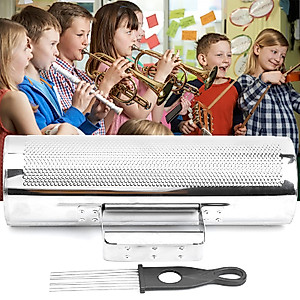 Guiro Shaker with Scraper 4x12in Type A Metal Guiro Shaker Percussion Instrument Music Teaching Aids