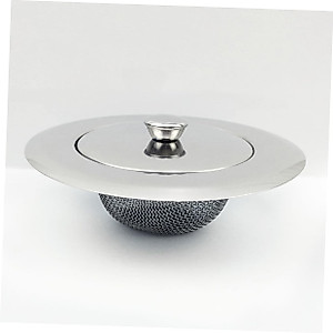 WHAMVOX 1 Set Kitchen Sink Drain Strainer and Stopper with Wide Rim for Standard Sinks Includes Mesh Strainer and Stopper for Effective Clogging Prevention