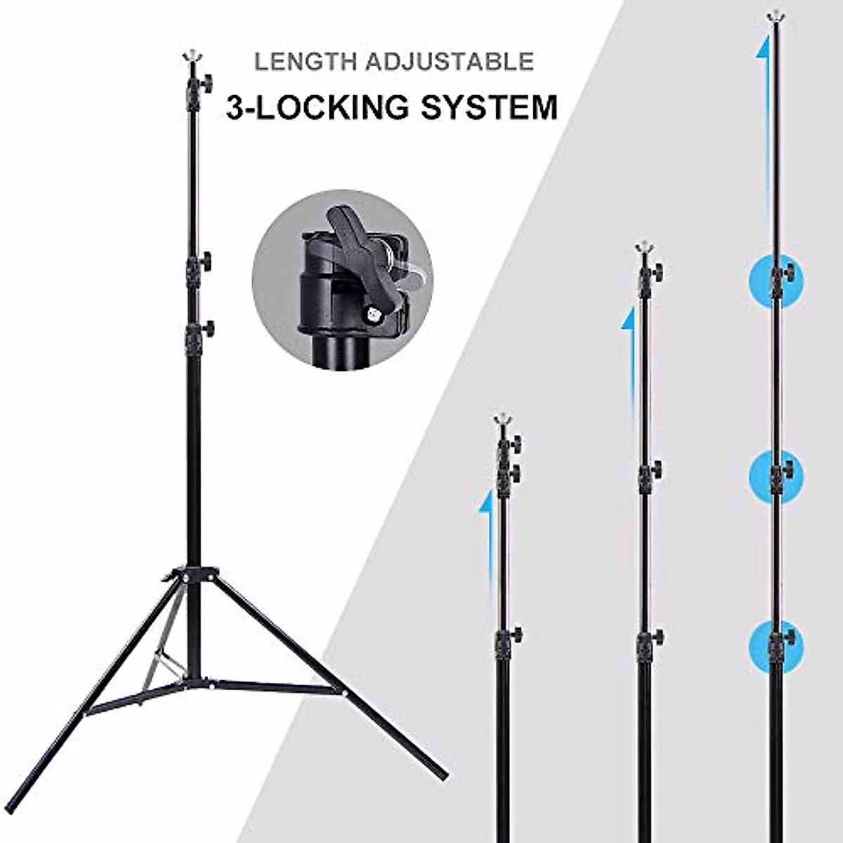MOUNTDOG Background Stand 8.5X10ft, Backdrop Support System Kit Photo Video Studio Adjustable Heavy Duty Background Support with Sandbag & Carry Bag