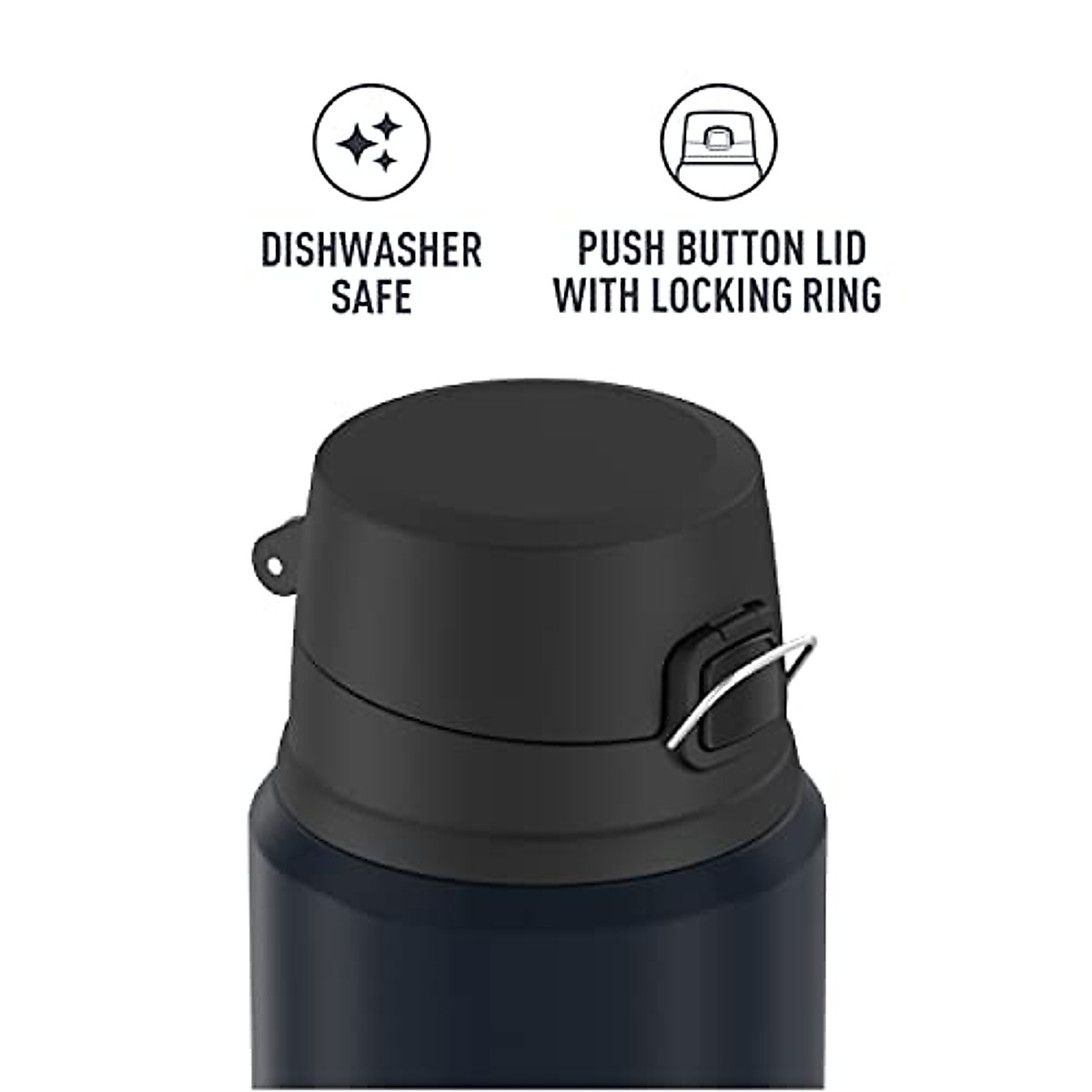 THERMOS Stainless King Vacuum-Insulated Drink Bottle, 24 Ounce, Midnight Blue