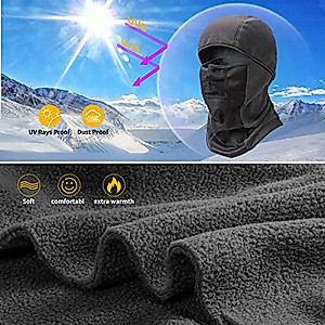 Mens Balaclava Winter Ski Face Mask Breathable Windproof Thermal for Motorcycle Riding Cycling in Cold Weather Black