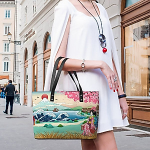 Womens Handbag Japanese Girl Leather Tote Bag Top Handle Satchel Bags For Lady