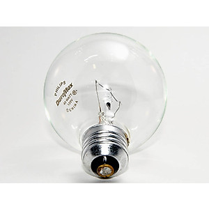 Philips 40W 120V G25 Clear Long Life Globe Bulb, E26 Base