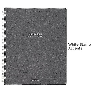 AT-A-GLANCE Notebook, Twinwire, Ruled, 80 Sheets, 11 x 8-3/4", Collection, Heather Gray (YP145-45)