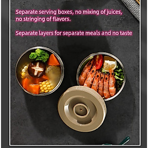 Thermos for Hot Food, 2 Tier Soup Thermos Container, Food Thermos, 304 Stainless Steel Vacuum Insulated Thermal Bento Lunchbox for Office School Camping Picnic Outdoors, 1500ml-Red