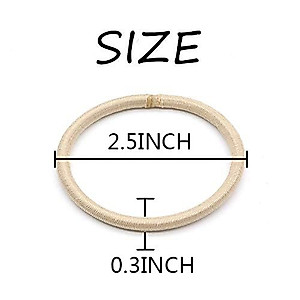Dofash Hyper Elastic Hair Ties, 30 PCS Beige Hair Bands for Women's Hair, Blonde, Reusable, Nylon, Quick Stretch and Restore, Smooth Junction, Durable, Hair Friendly, Safety Tested