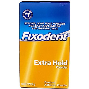 Fixodent Denture Adhesive Powder Extra Hold 2.70 oz (Pack of 3)