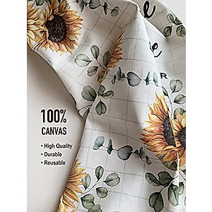 Hglian Sunflower Grocery Storage Bag Holder Wall Mount Plastic Bag Dispenser Garbage Shopping Trash Bags Container Organizer Quote Religious Sayings Farmhouse Kitchen Decor Home Blessing