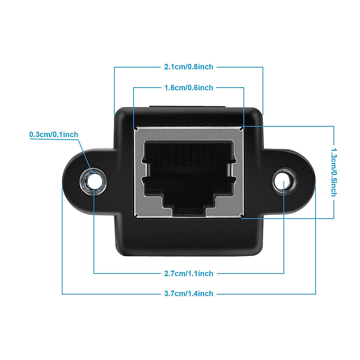 iGreely Ethernet Extender 2Pack RJ45 Male to Female Screw Panel Mount Cat6/Cat5e/Cat5 Ethernet LAN Network Extension Cable 2ft/60cm CAT6