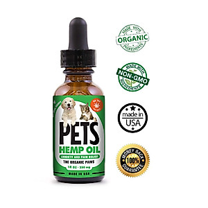 Organic Hemp Oil for Pets - Herbal Drops - Separation Anxiety and Pain Relief - Stress Support - Calming Effect - Supports Hip & Joint Health - Reduce Pain and Inflammation - 100% Natural