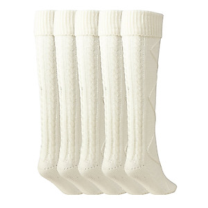 Floral Find Women's Cable Knit Knee-High Winter Boot Socks Extra Long Thigh Leg Warmers Stocking