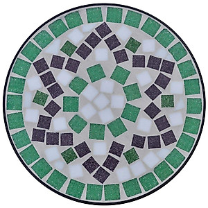 FAMIROSA Mosaic Side Table Plant Table Green White