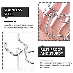 Angoily 5pcs Tool Hole Board clamp Bracket Kitchenware Holder Metal Hook Girl Screw Accessories Screwdriver Metal Appendix Iron Perfboard Shelf Iron Screw Iron Nail peg Board Hook