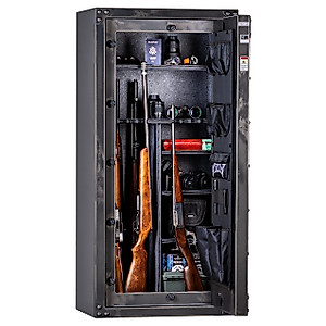 Kodiak Home Gun Safe for Rifles & Pistols | KSX5928 by Rhino Metals with New SafeX Security System | 48 Long Guns & 6 Pistol Pockets | 60 Minute Fire Protection | Antiqued Finish | 435lbs