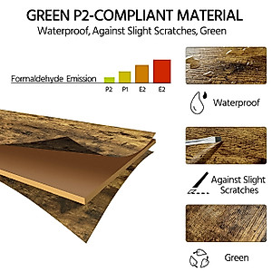 Yaheetech 2 Drawer Lateral File Cabinets with 4 Open Storage Shelves for Letter Size A4 Size, Mobile Large Filing Cabinet Printer Stand on Wheels for Home Office Black/Rustic Brown