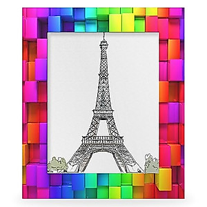 POFATO Rainbow Box 8x10 Picture Frame Wood Photo Frame for Tabletop Display Wall Mount Picture Frame Display 8 x 10 Inch Photo Wall Decor Home Gift Frames
