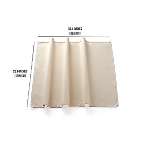 Orblue Bakers Couche and Proofing Cloth, 100% Cotton Fabric for Bread Dough Baking, Shaping Tool for Baguettes, Loaves, Ciabatta, Bread Couche 35.4 x 23.6 Inches