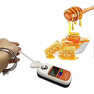 FVRYCA Handheld Honey Digital Auto Refractometer with ATC for Honey Moisture Calibration with 3 Scales,Range 0-90% Brix for Beekeeping,Honey Production,Sweetness or Water Content Test