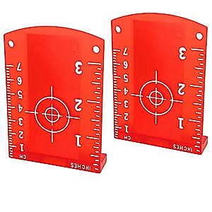 Laser Targets, 2 pcs Magnetic Floor Laser Target Card Plate for Red Laser Level