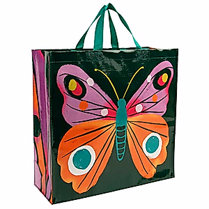 Blue Q Shoppers, Reusable Grocery Bag, Sturdy, Easy-to-Clean, 15" h x 16" w x 6" d, made from strong 95% recycled material (Multicolored)