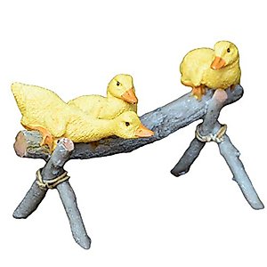 Wakauto Goose Figurine 1pc Simulated Ornament Desktop Toys Miniatures Outdoor Accessories Resin Adornment Artificial Model DIY Gardening Decor Micro-Landscape Decoration Ornament Cute