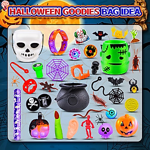 Olganicor 400PCS Halloween Party Favors for Kids,Halloween Treat Bag Fillers,Bulk Halloween Toys ,Halloween Treasure Box Toys, Halloween Goodie Bag Stuffers,Carnival Prize Toys Classroom Reward