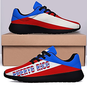 Puerto Rico Shoes Mens Womens Running Tennis Shoes Athletic Casual Puerto Rico Flag Sneakers Gifts for Friends Black Size 11