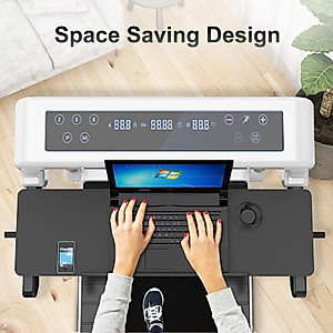 Beendou Universal Treadmill Desk Attachment, Ergonomic Platform Treadmill Laptop Desk Holder for Notebooks, Tablets, MacBook, Workstation for Treadmill Handlebars up to 31 inches with Cup Holder