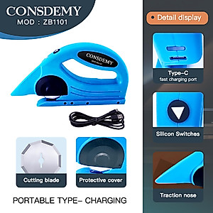 Cordless Electric Scissors,4V High-speed Electric Cardboard Cutter,Carpet Cutter with Safety Lock,Rotary Cutter for Fabric,Packages Leather,Paper