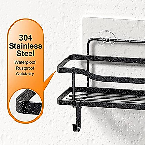NEFISE 3 Pack Corner Shower Caddy Shower Shelf Adhesive Shower Rack with Hooks,Shower Organizer for Bathroom Toilet Kitchen, Shower Storage for 90° Wall (3-PACK)