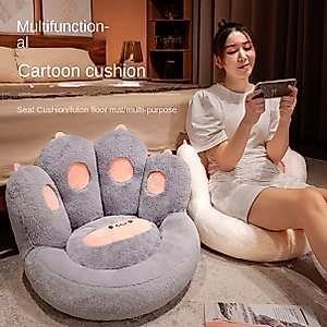 YNGCHNG Upgrade Cat Paw Cushion Lazy Sofa Office Kawaii Chair Cushion for Girl Gift Plush Bear Paw Warm Floor Pillows Cute Seat Pads for Dining Room Bedroom Comfort Chair Decor (Purple,20IN)