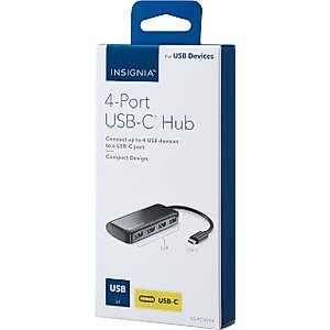 Insignia 4-Port USB-C Hub - Black - Model: NS-PCHC4A