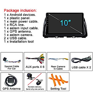 GOJOHO for Mazda CX5 CX-5 Radio 2012-2015 with 10.1" IPS Touchscreen 36EQ Wireless Carplay Android Auto GPS Navigation for Car Stereo Head Unit Built-in DSP with Free Backup Camera Incompatible Bose