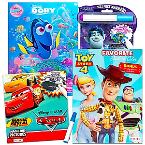 Disney Pixar Toy Story Coloring Book Ultimate Assortment Set ~ Bundle Includes 4 Books Featuring Disney Cars, Toy Story, Finding Nemo and Onward (Includes Stickers)