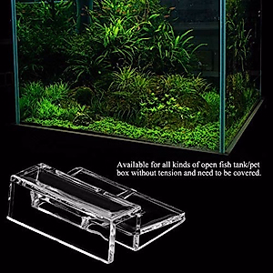 20Pcs Aquarium Glass Cover Clip Acrylic Universal Lid Clips for Rimless Aquariums Clear Color Acrylic Aquarium Glass Cover Holder, Aquarium Glass Clips(5mm)