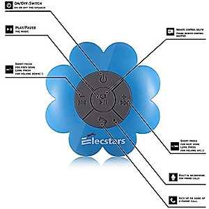 Elecstars Shower Speaker, Water Resistant Bluetooth Waterproof Speaker with Wireless Handsfree Portable Speakerphone, Strong Suction Cup - Best Gift for Women Teens Kids Children Girls Boys (Blue)