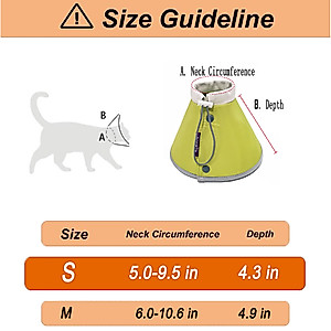 BANBANGO Cat Cone Collar Soft, Adjustable Cat Recovery Collar, Cat Cones After Surgery, Cat Neck Cone for Cats Kittens (Grey, Small)