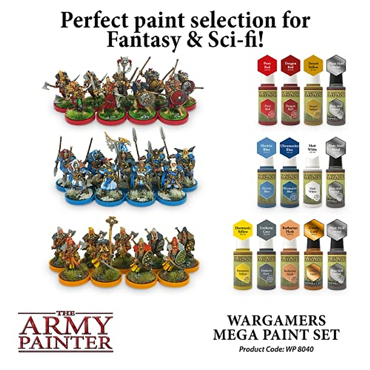 The Army Painter Paint Set - Miniature Painting Kit with 100 Rustproof Mixing Balls & 60 Nontoxic Acrylic Paints for Wargamers Hobby Model Paints for Plastic Models - Mini Figure Painting Kit