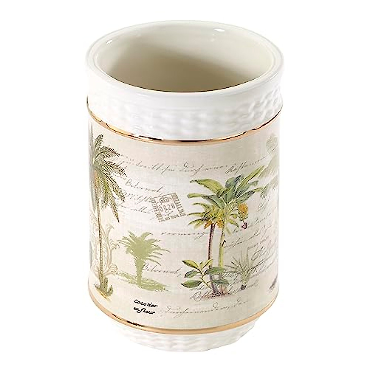 Avanti Linens - Tumbler, Multipurpose Organizer, Tropical Inspired Bathroom Accessories (Colony Palm Collection)