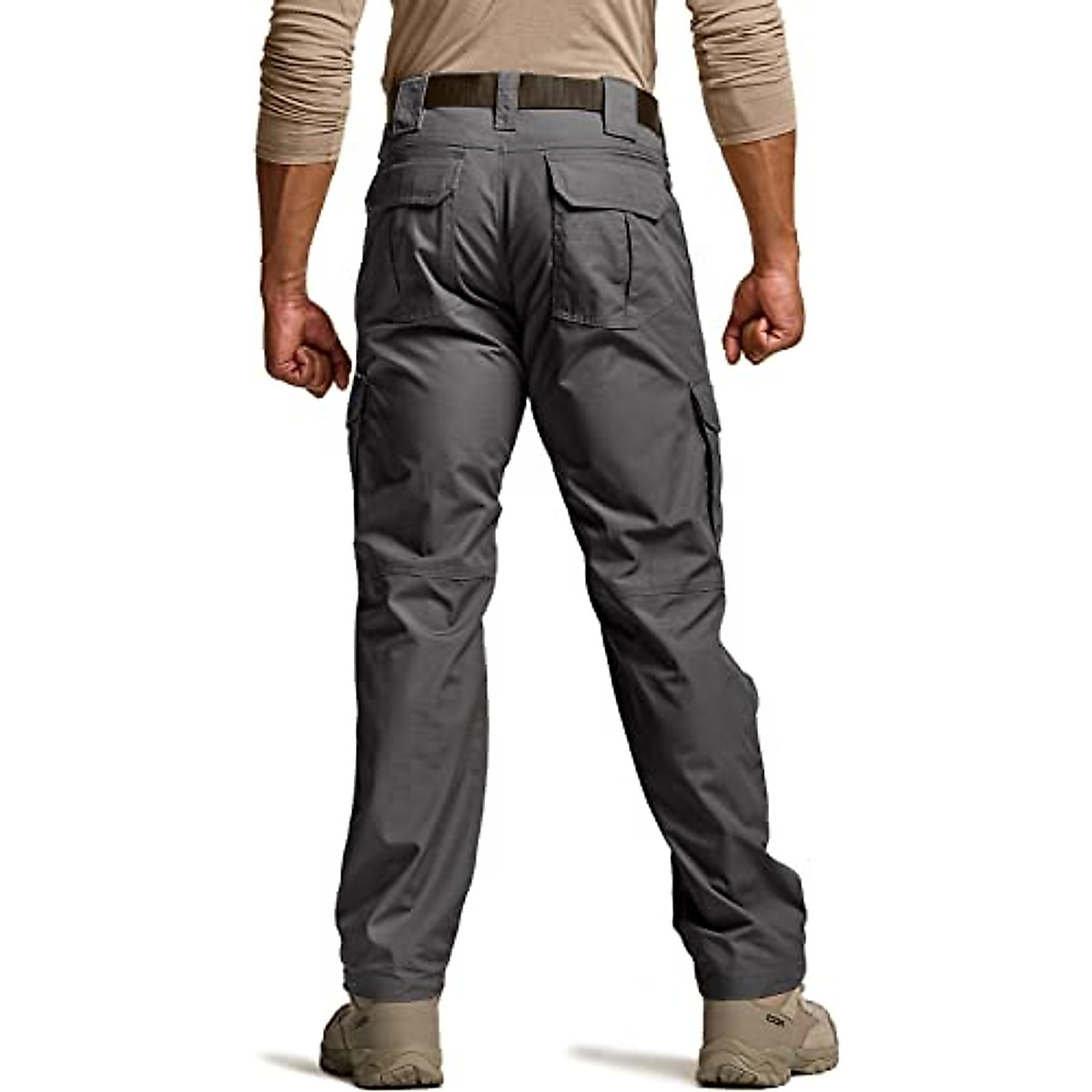 CQR Men's Tactical Pants, Water Resistant Ripstop Cargo Pants, Lightweight EDC Work Hiking Pants, Outdoor Apparel, Duratex Mag Pocket Charcoal, 32W x 30L